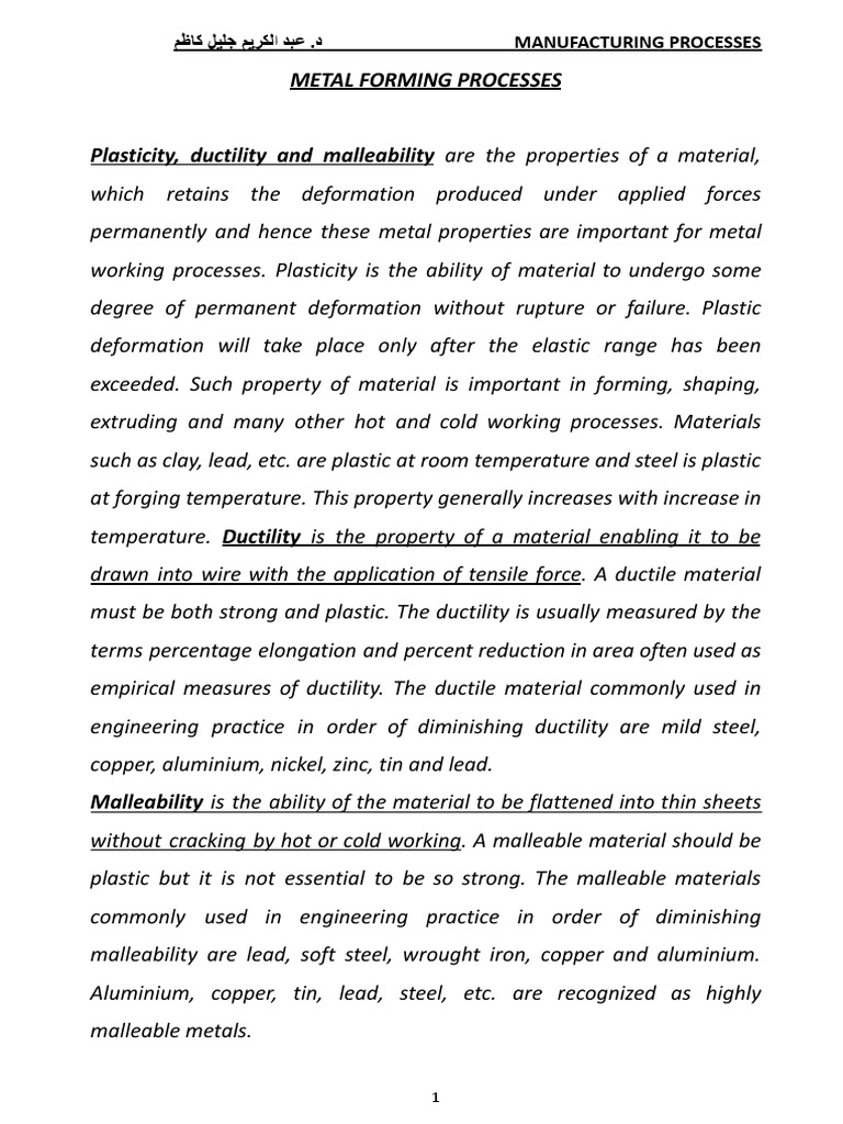 Metal Forming: Hot vs Cold Working | PDF | Ductility | Deformation ...