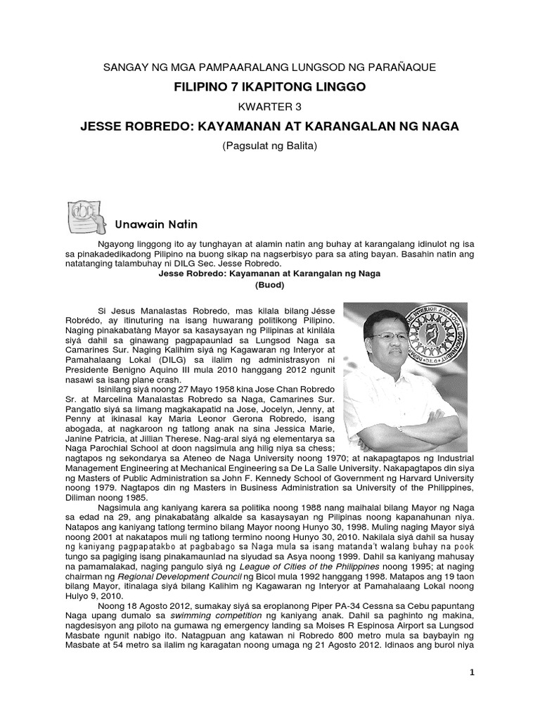 Filipino7 Week7 3RD Quarter Module | PDF