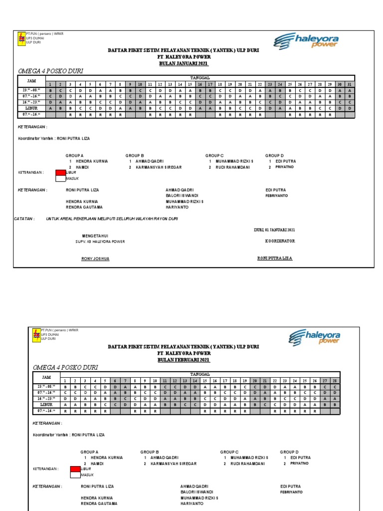 Roster Omega 4 Posko Duri Ulp Duri | PDF