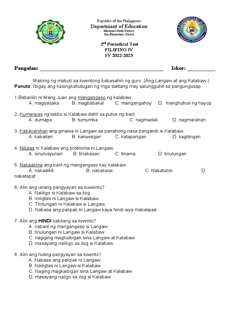 PT_FILIPINO-4_Q2 | PDF