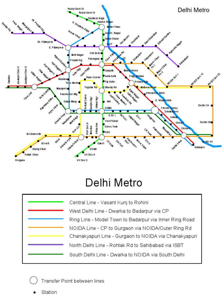 Delhi Metro Route Map 2025 | PDF