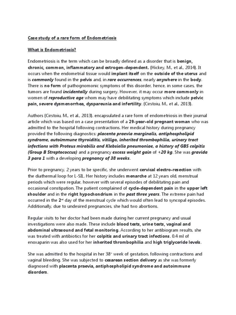 Case Study of A Rare Form of Endometriosis | PDF | Labia | Uterus