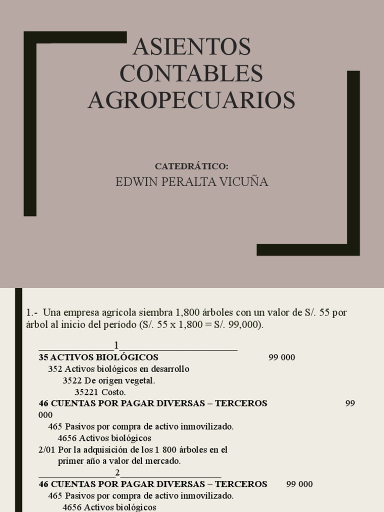 Sesion 5 ASIENTOS CONTABLES AGROPECUARIOS | PDF | Contabilidad ...