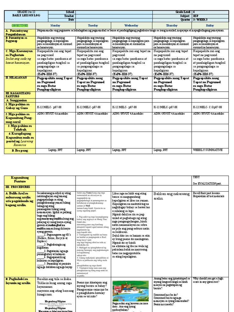 Esp6 Week 3-Q3 | PDF