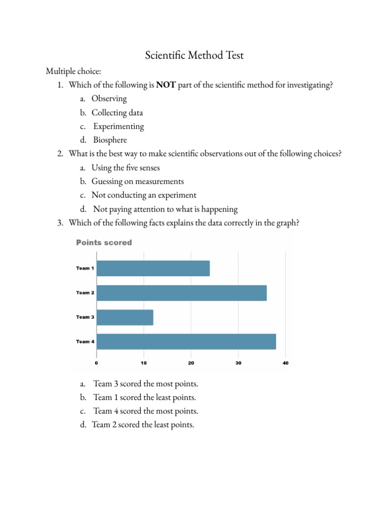 Pre and Post Test Scientific Method | Download Free PDF | Experiment ...