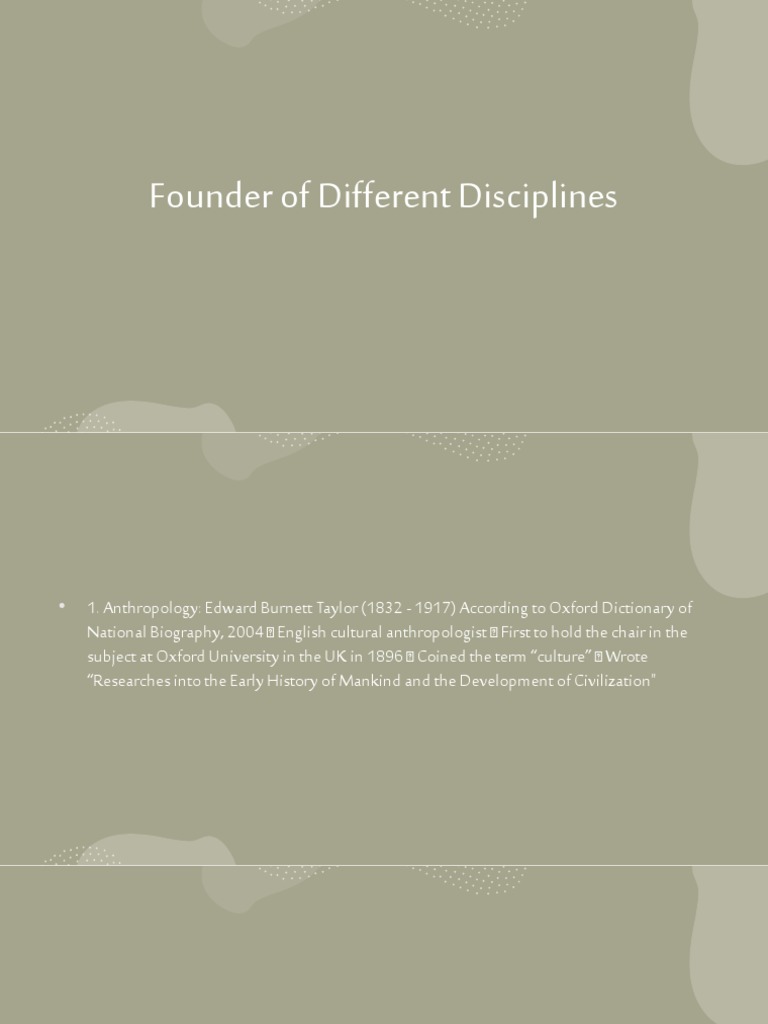 Founders of the Major Academic Disciplines: Tracing the Origins of Anthropology, History ...