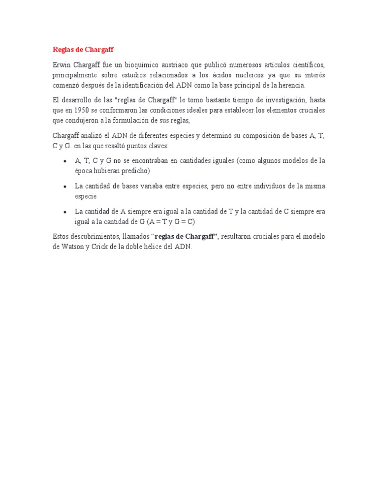 Reglas de Chargaff | PDF