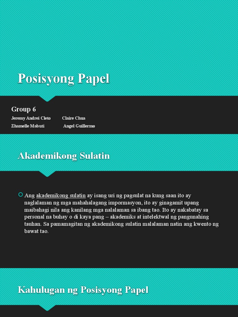 Posisyong Papel | PDF