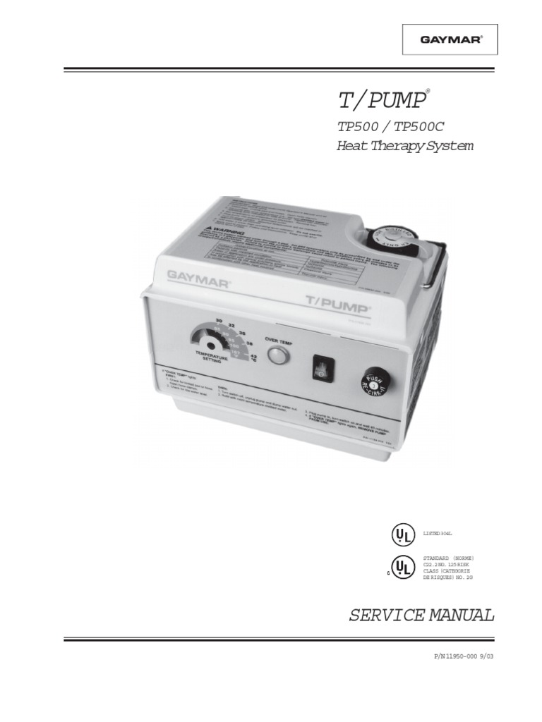 Gaymar TP500 Service Manual | PDF | Thermostat | Electrical Resistance ...