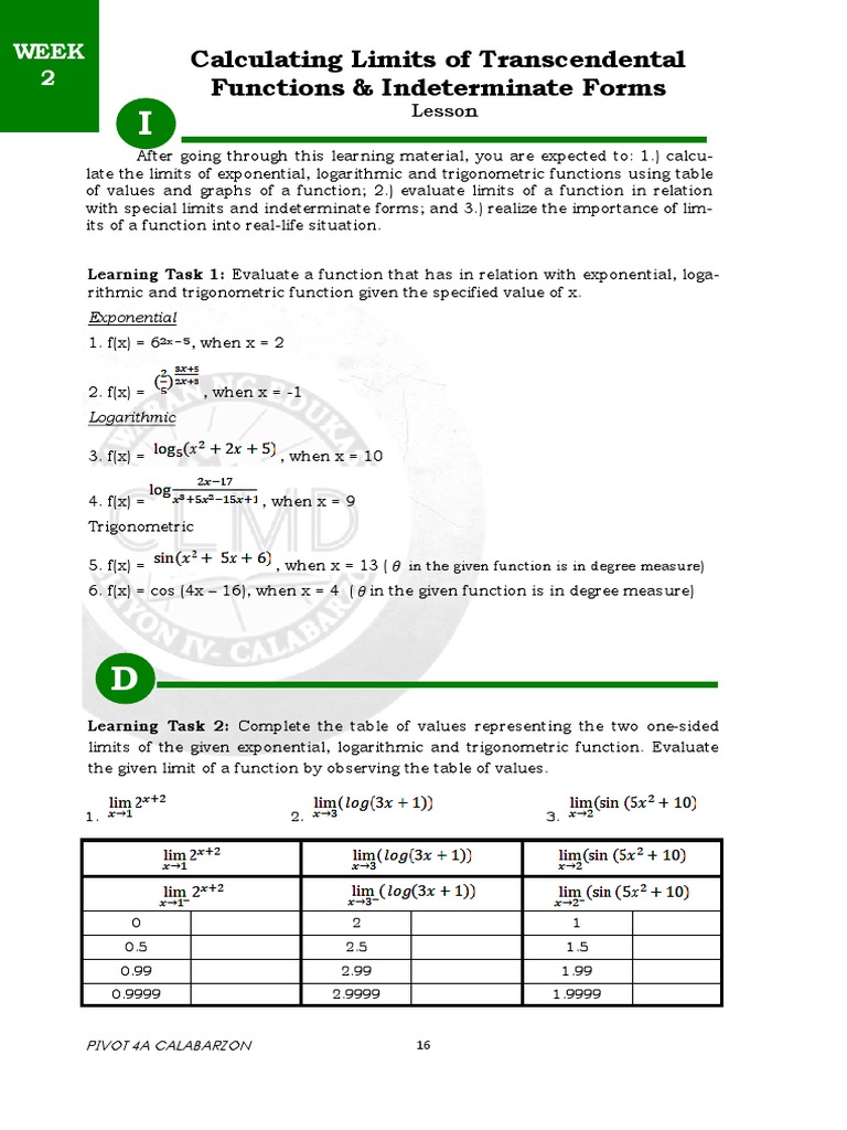 Evaluating Limits Of Transcendental Functions An In Depth Exploration Of Calculating Limits Of