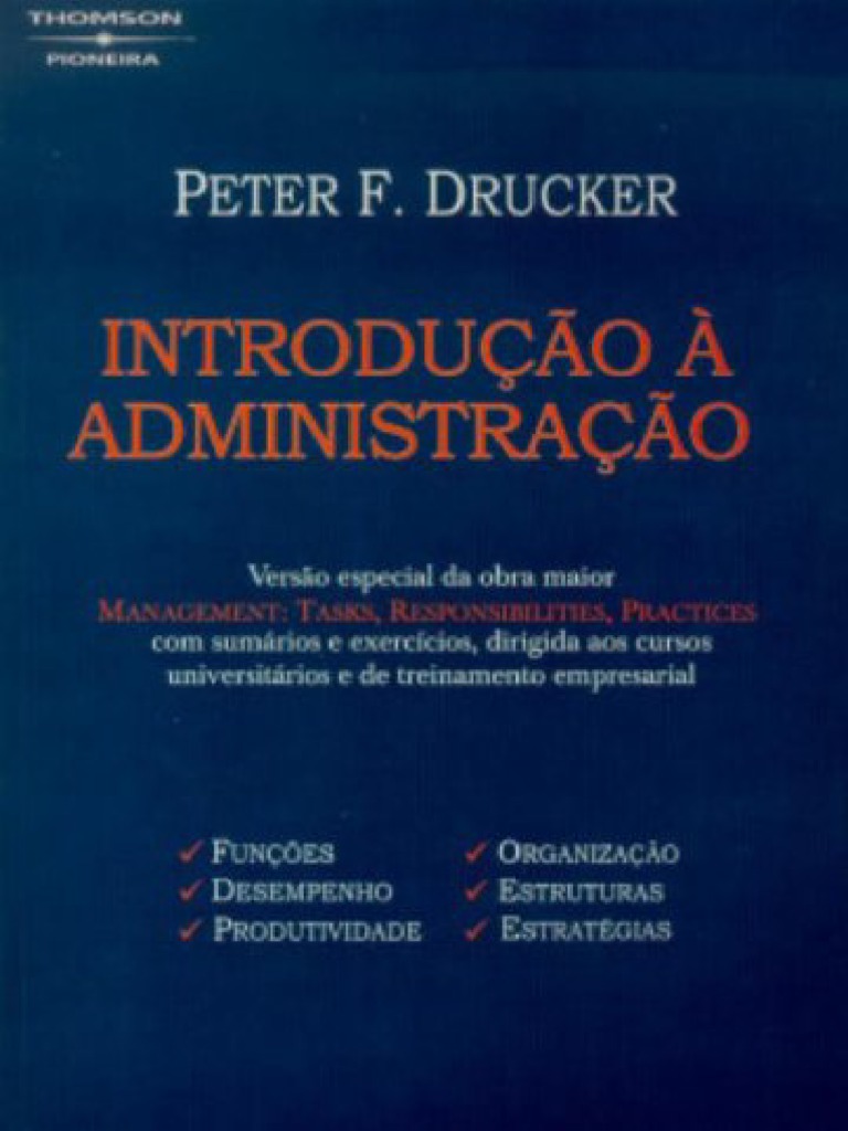 Resumo Introducao A Administracao Peter Ferdinand Drucker | PDF