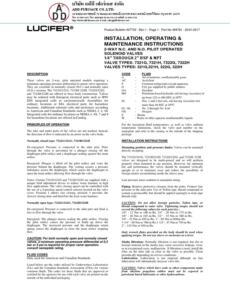 Parker Lucifer Valves 321h35 Manual | PDF | Valve | Electrical Connector
