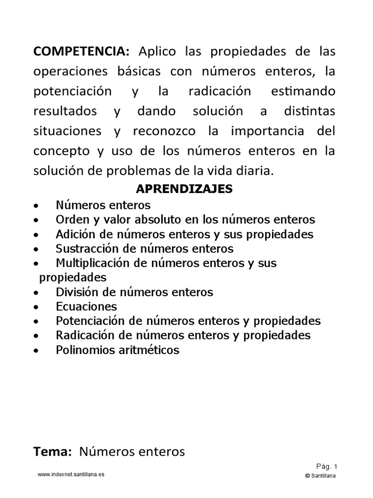 Apuntes Math 7° | PDF | Entero | Multiplicación