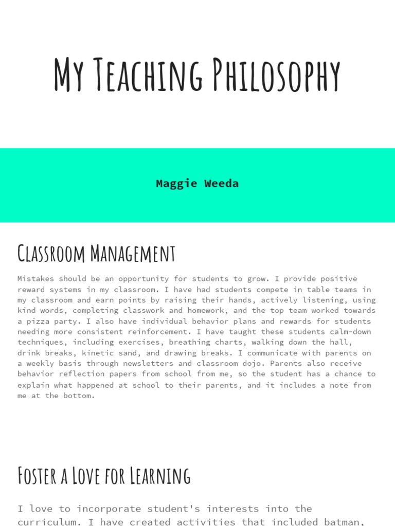 My Teaching Philosophy 2022 | PDF