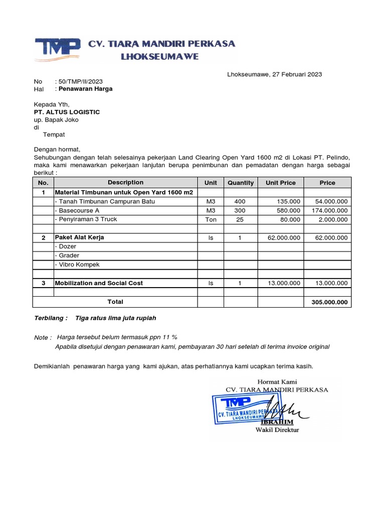 Penawaran Harga 1 Pdf