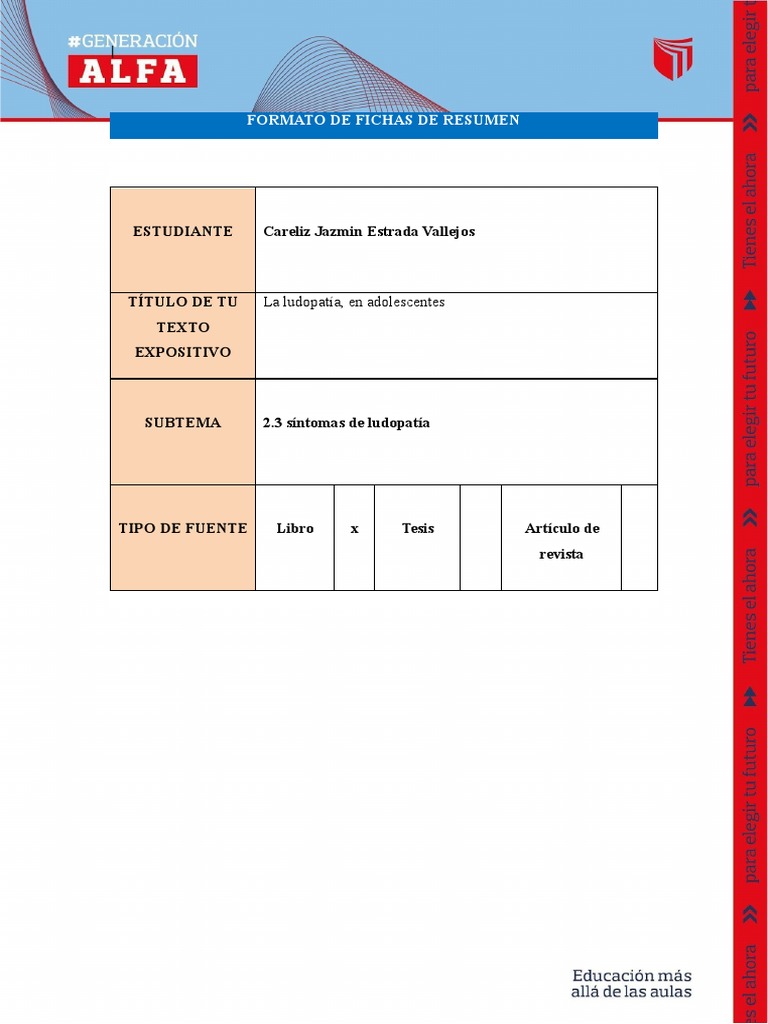 Formato para La Ficha de Resumen | PDF
