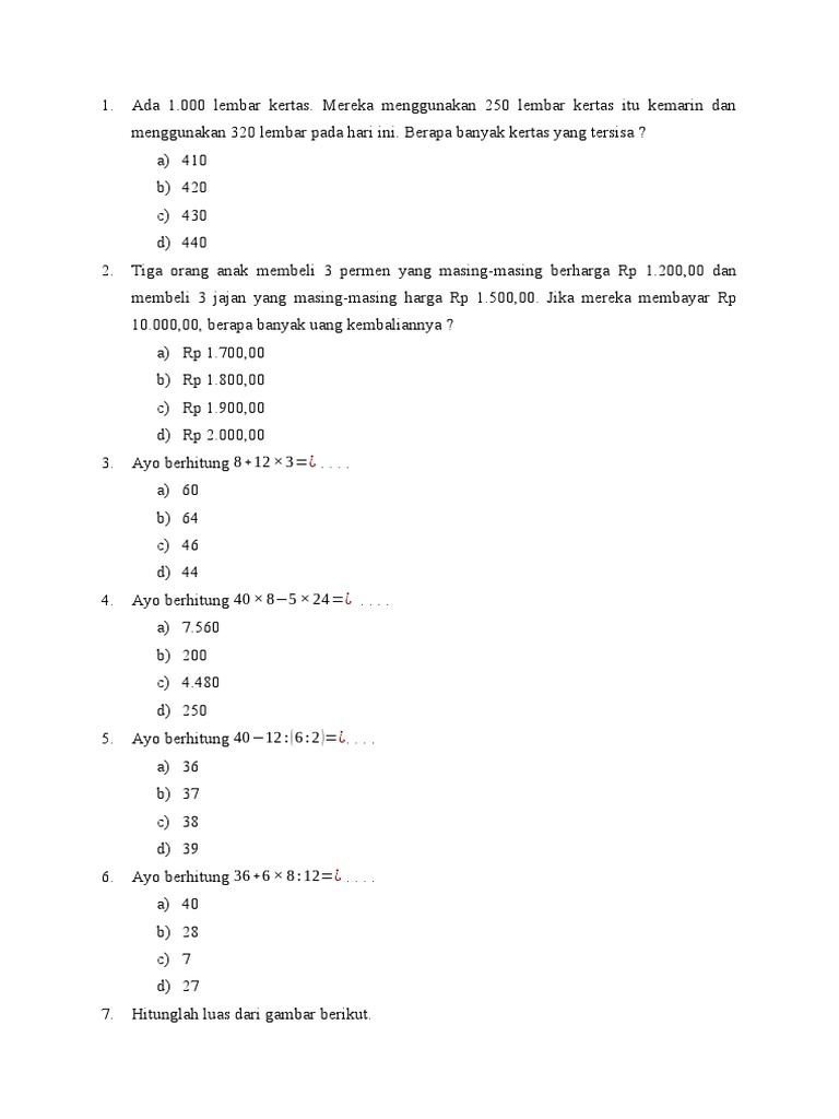 Soal Untuk Awalia | PDF