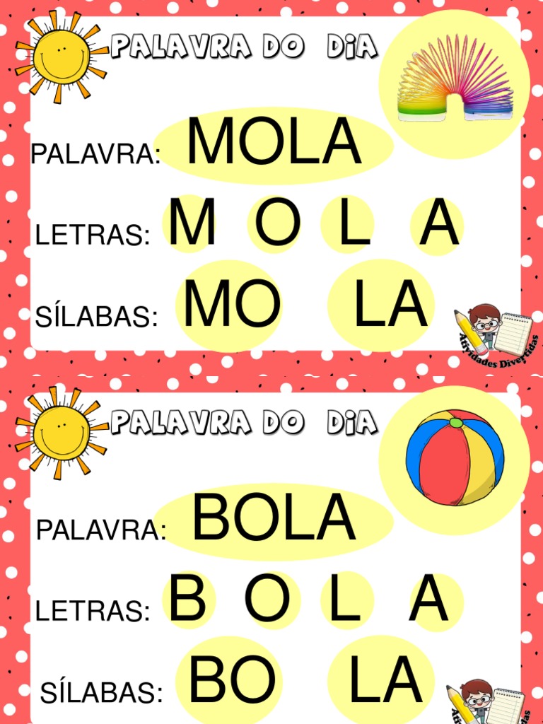 Palavra Do Dia Mola Bola Cola 1 | PDF