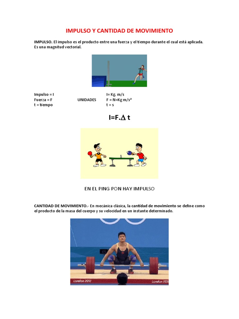 iMPULSO Y CANTIDAD DE MOVIMIENTO | PDF