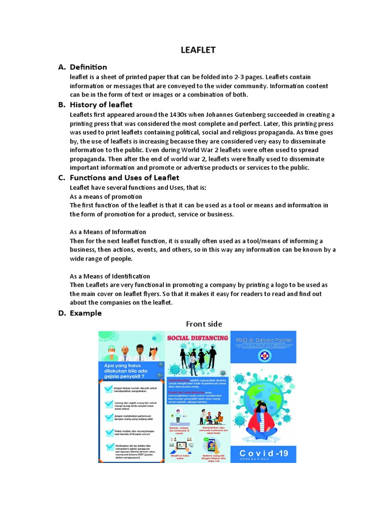 Leaflet Guide: Structure, History & Uses | PDF | Printing Press | Printing