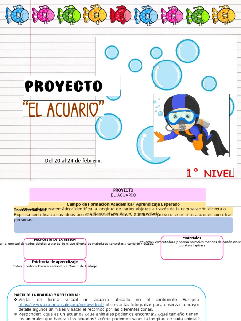 Proyecto El Acuario | PDF | Aprendizaje | Pescado