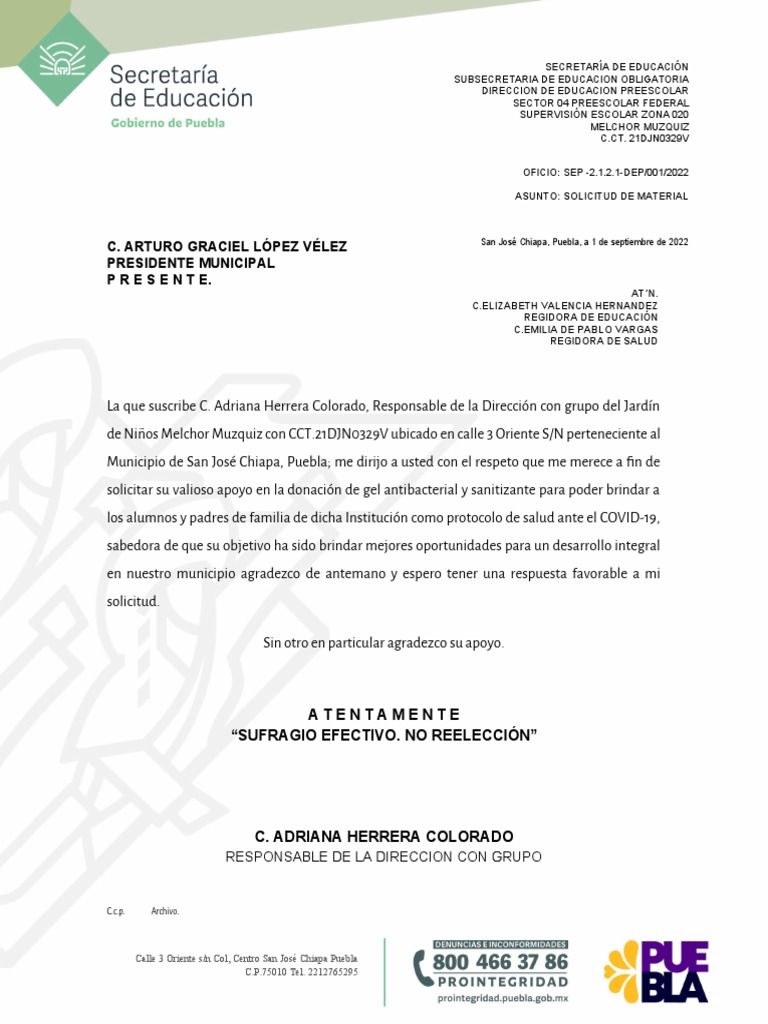 Oficio Gel | PDF | Educación de la primera infancia