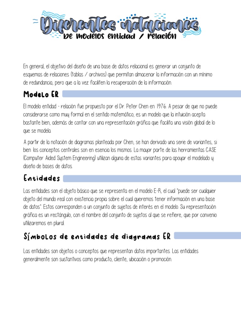 Notación de Chen en Modelos ER | PDF | Bases de datos | Diseño
