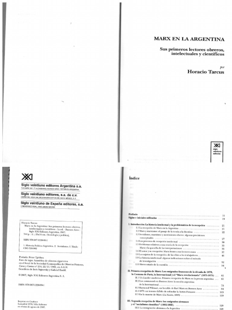Horacio Tarcus - Marx en La Argentina | PDF