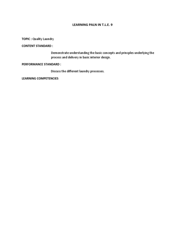 All 2nd Quarter Learning Plan in T.L.E | PDF