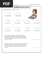 5th Grade Dividing Decimals Worksheet | PDF
