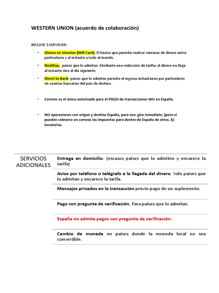 Western Union | PDF | Western Union | Dinero
