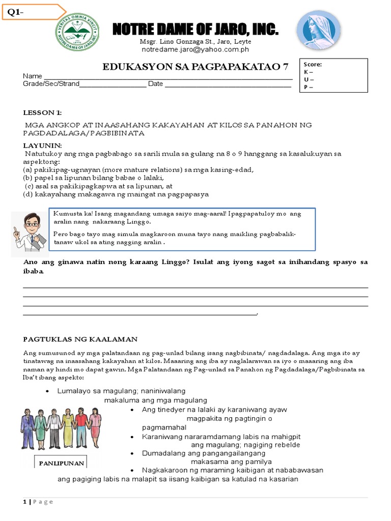 Q1 - Week 2 - Val Ed. 7 | PDF