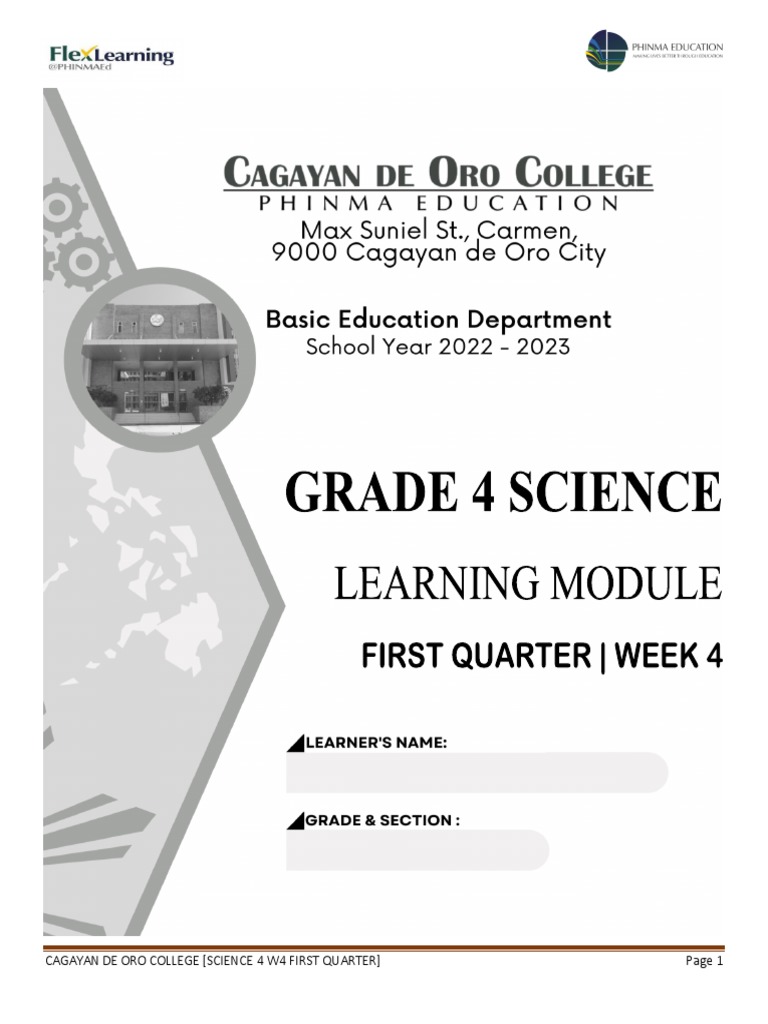 Science 4 w4 q1 Sy 22 | PDF | Liquids | Phase (Matter)