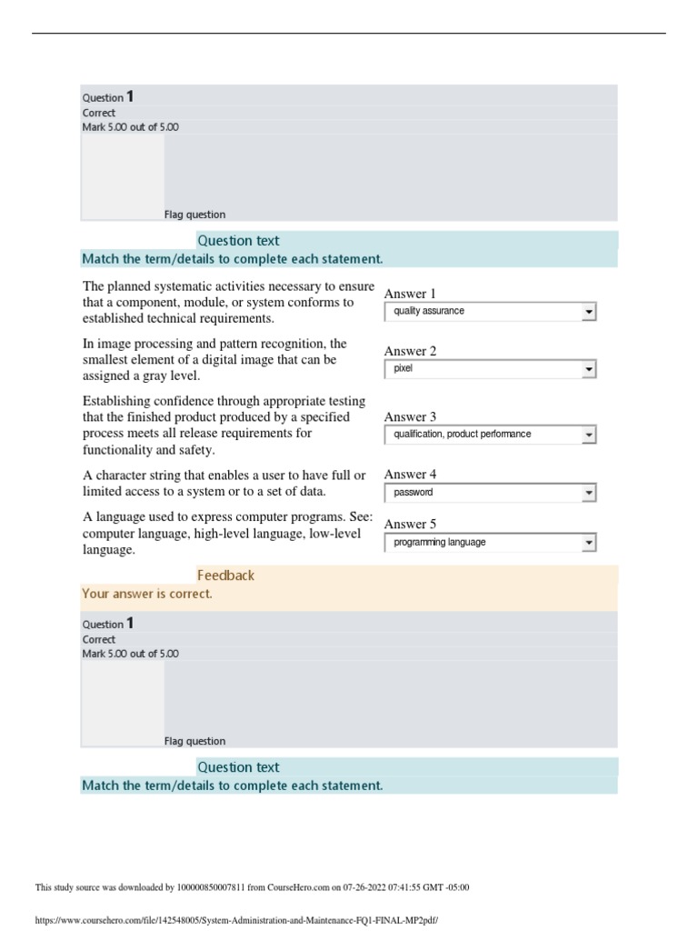 System Admin & Maintenance Quiz | PDF | Reliability Engineering | Software