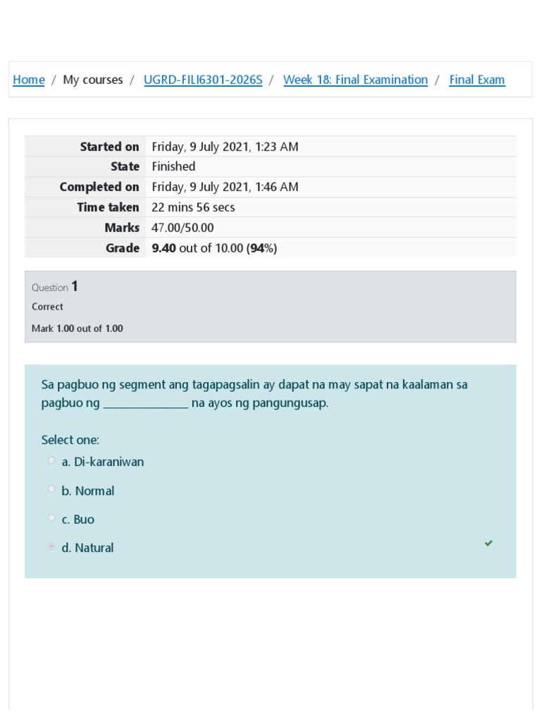 Final Exam Attempt Review PDF | PDF