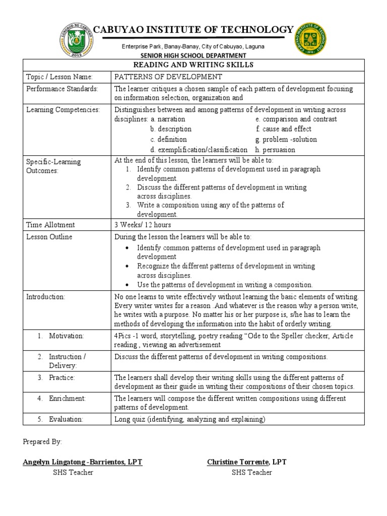 Rws TG 3 Patterns of Development | PDF | Learning | Cognition