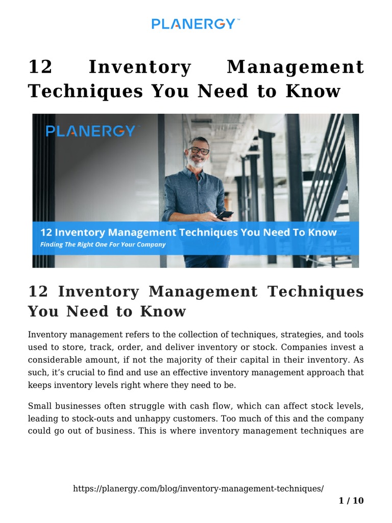 12 Essential Inventory Management Techniques | PDF | Inventory | Six Sigma