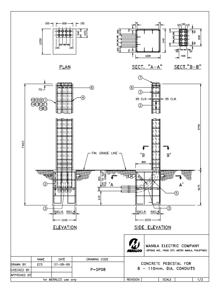 Concrete Pedestal 8 Runs-Model | PDF