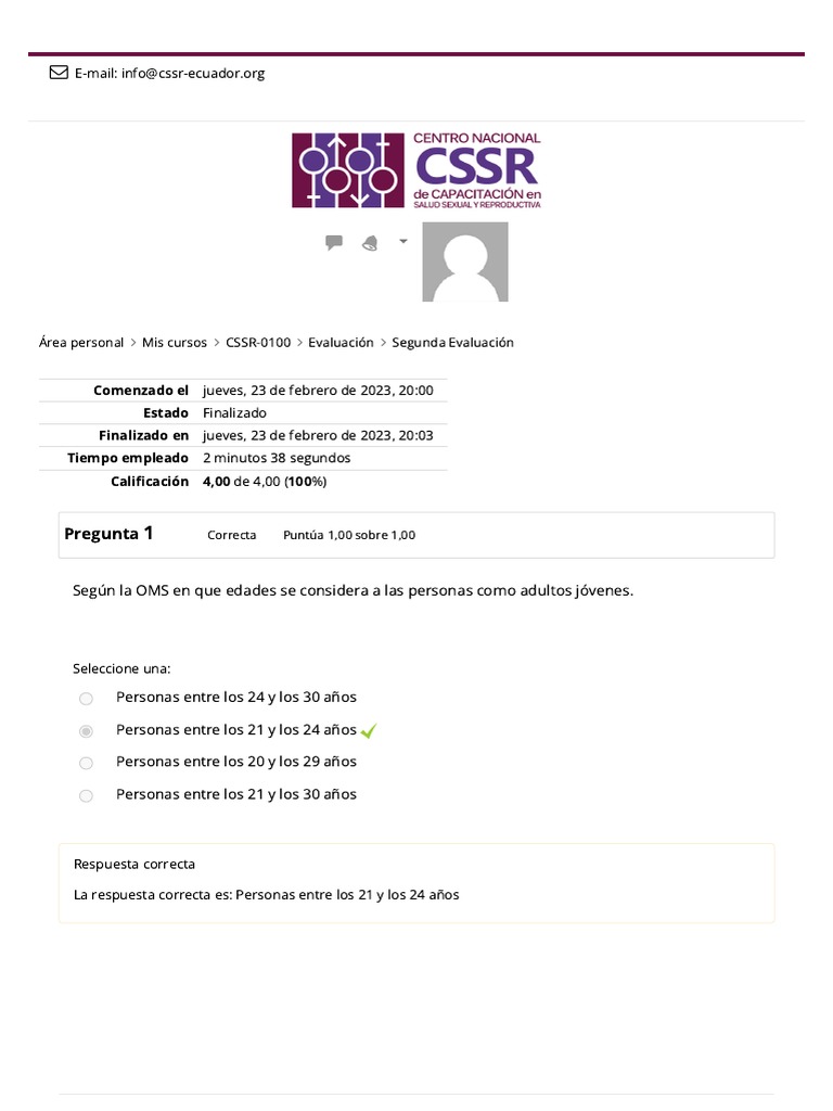 Segunda evaluación CSSR-0100 | PDF