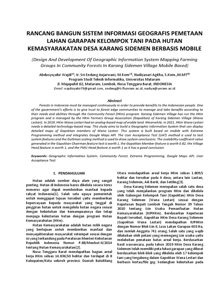 MOBILE-BASED GIS FOR COMMUNITY FOREST FARM MAPPING | PDF | Java (Programming Language) | Software