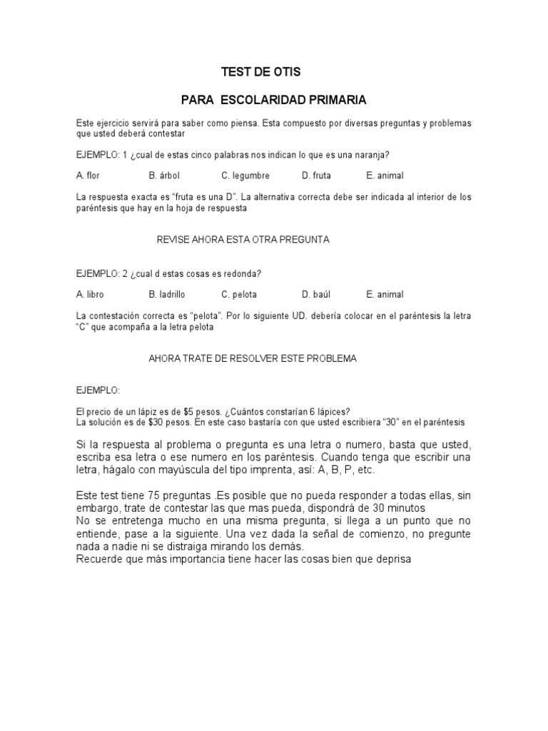 Test de Otis | PDF