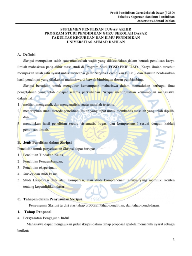 Adoc - Pub - Suplemen Penulisan Tugas Akhir Program Studi Pendi | PDF