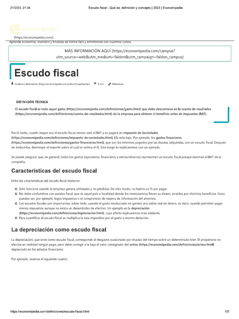 Escudo Fiscal - Guillermo Westreicher | PDF