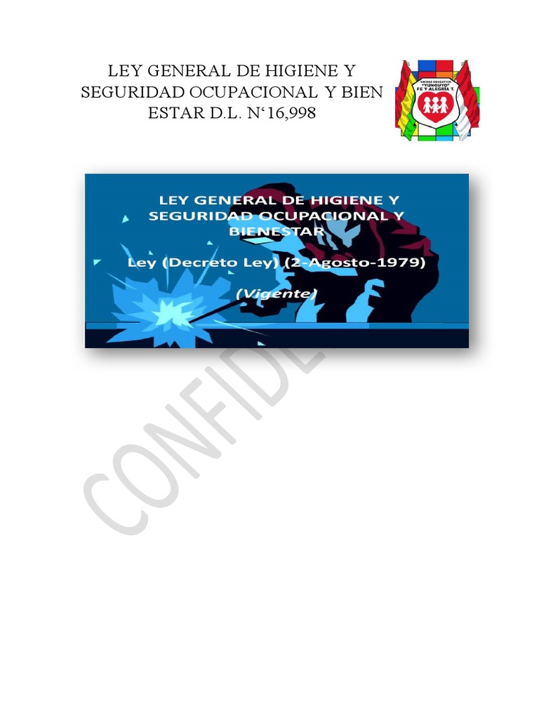 Ley General de Higiene y Seguridad Ocupacional y Bien Estar | PDF