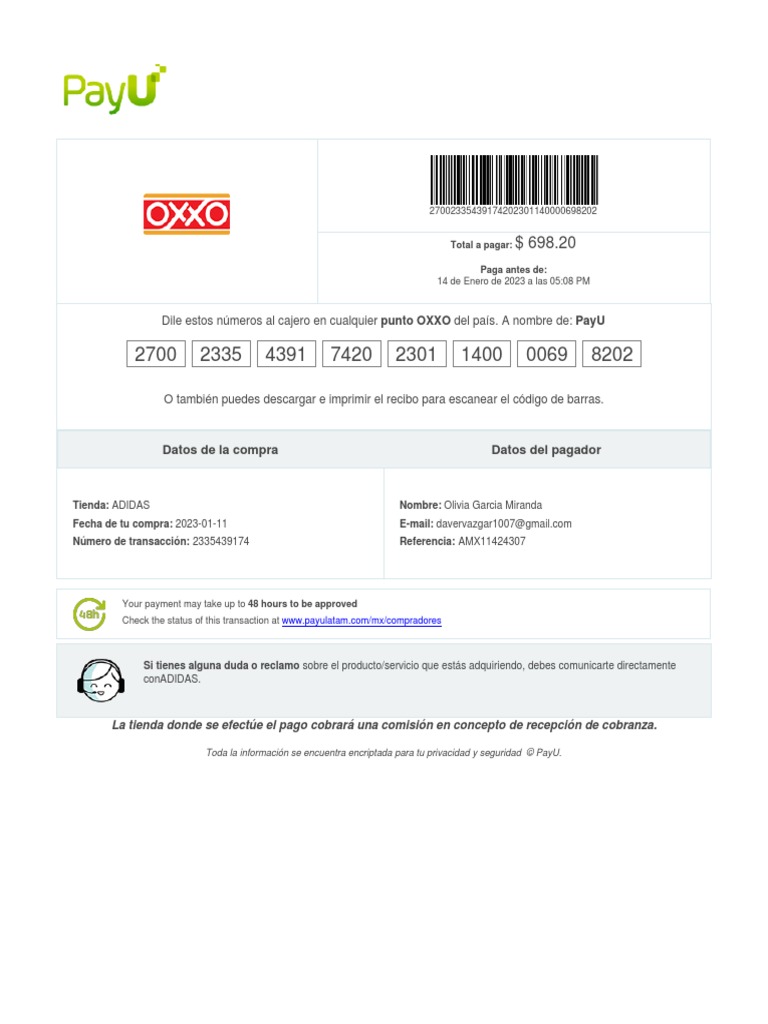 ReciboPago OXXO 2335439174 | PDF