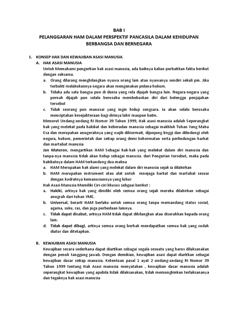 PKN Xi-Konsep Hak Dan Kewajiban Asasi Manusia | PDF