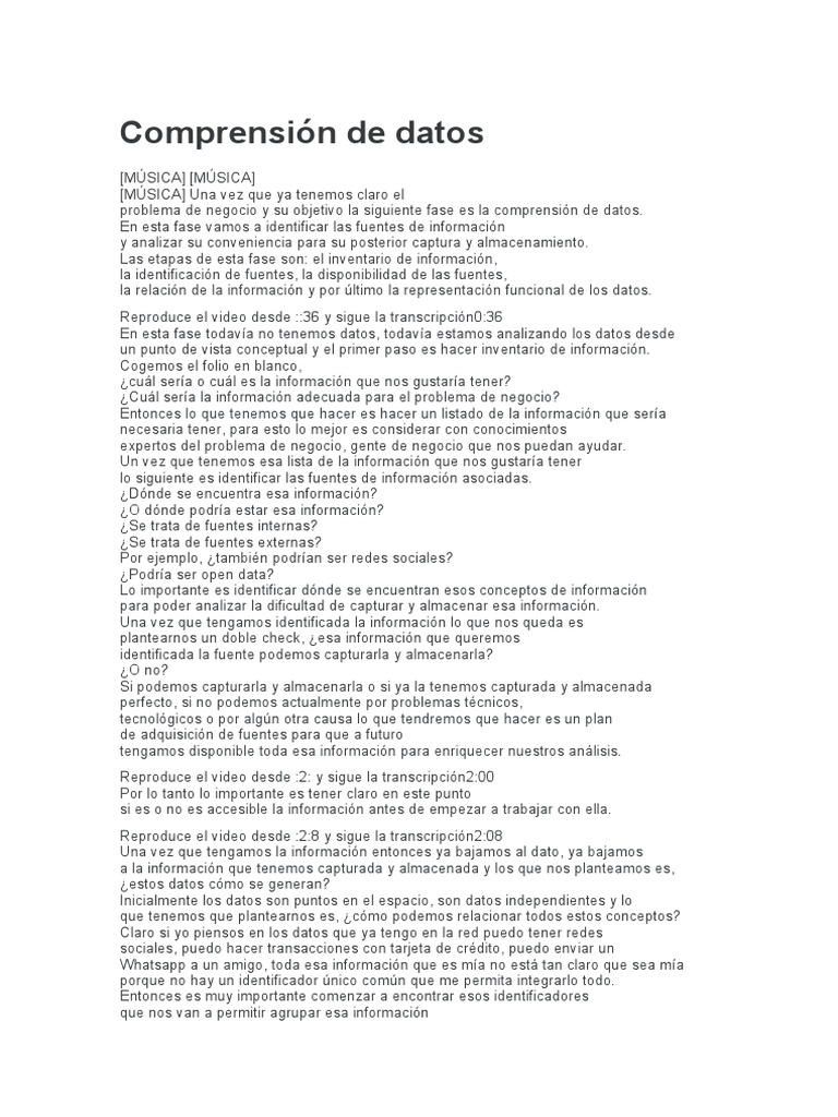Comprensión de Datos | PDF | Información | Informática