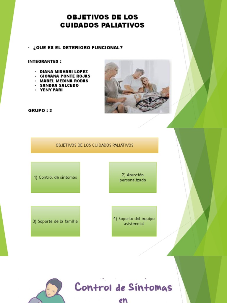 Objetivos y aspectos clave de los cuidados paliativos | PDF | Cuidados paliativos | Dolor