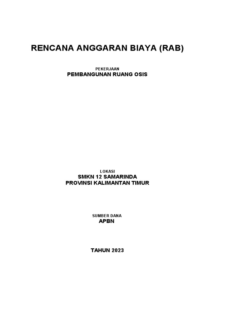 Build OSIS Room at SMKN 12 Samarinda | PDF