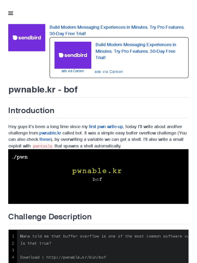 Pwnable - KR - Bof - 0xrick | PDF | Information Technology Management | Computer Architecture